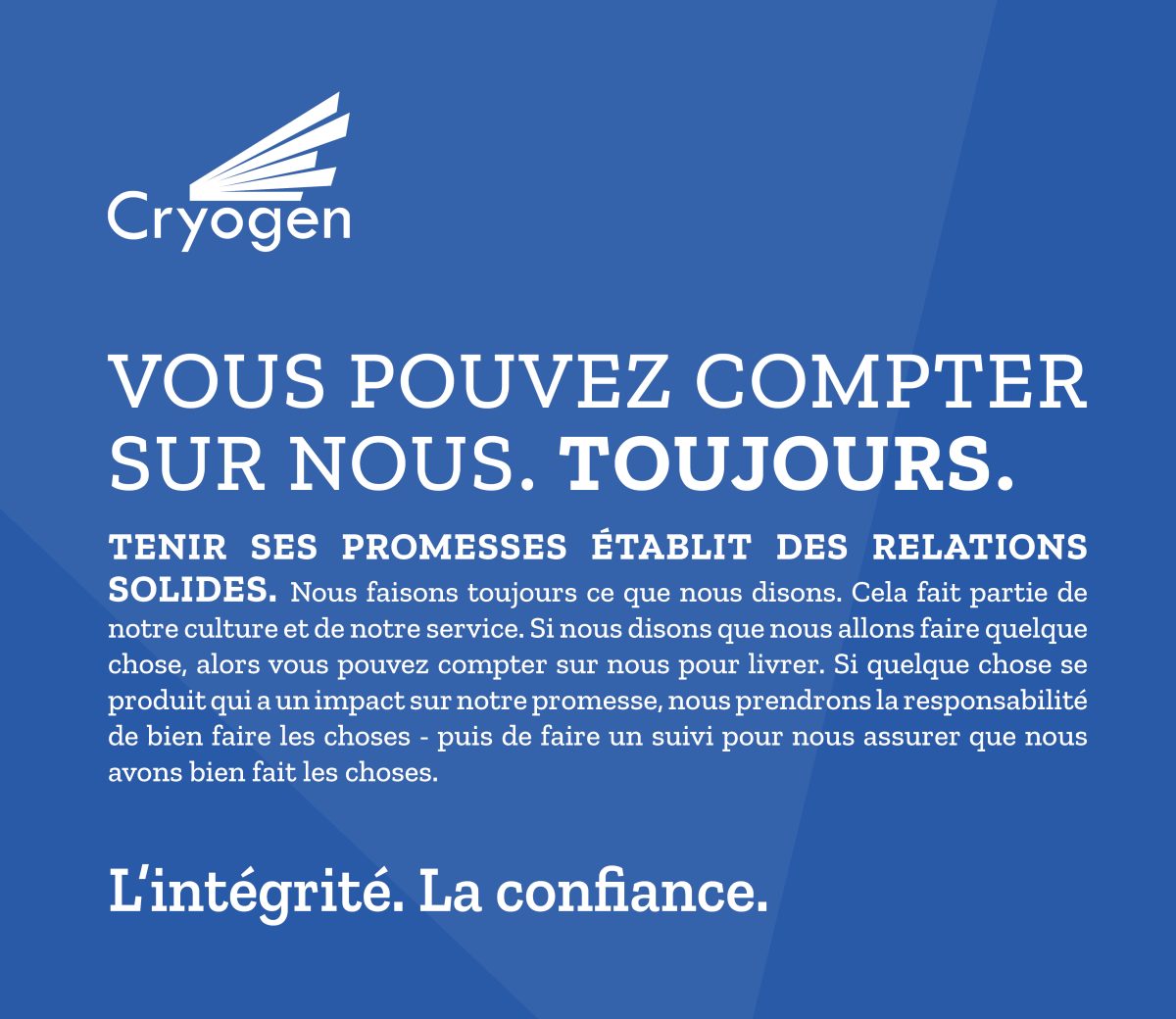 Valeurs de l'entreprise - Cryogen
